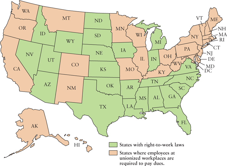Figure 8-3 Right-to-Work Laws